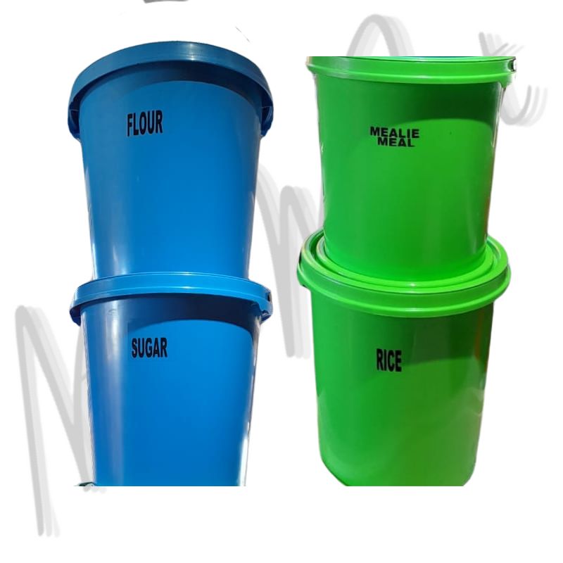 Airtight 5-Litres Dry Food Storage Buckets Set (4) – Stackable, Color ...